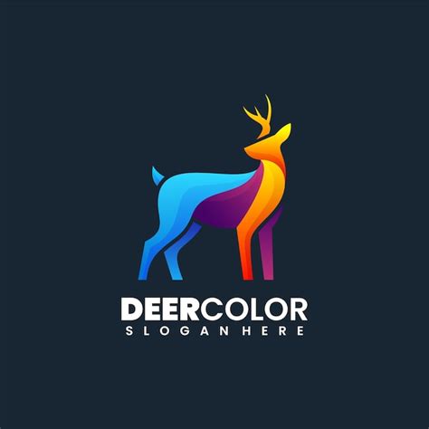 Premium Vector Vector Illustration Deer Color Gradient Colorful