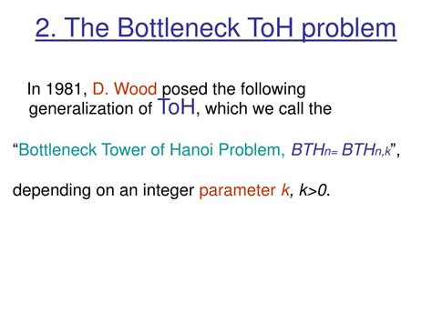 Ppt On Optimal Solutions For The Bottleneck Tower Of Hanoi Problem