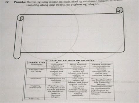 IV Panuto Bumuo Ng Isang Islogan Na StudyX