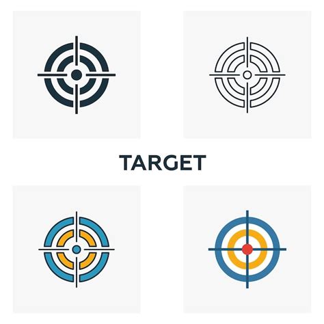 Conjunto De Iconos De Destino Cuatro Elementos En Diferentes Estilos De