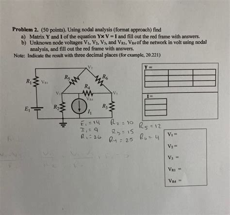Solved Problem 2 50 Points Using Nodal Analysis Format