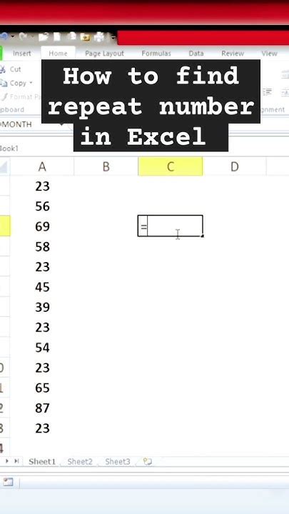 How To Find Repeat Number In Excel Excel Shorts Excel Tricks Youtube