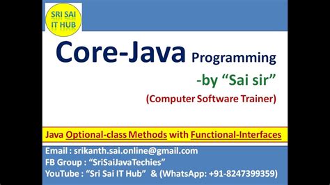 Java Optional Class Methods With Functional Interfaces Java8