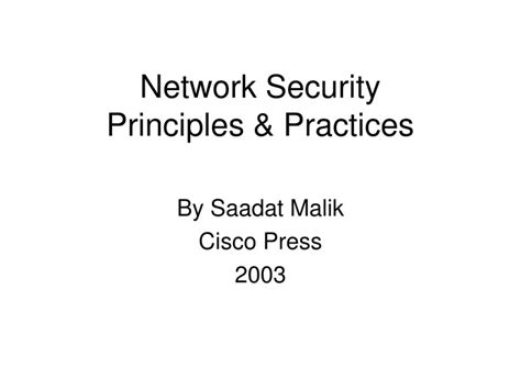 Ppt Network Security Principles And Practices Powerpoint Presentation