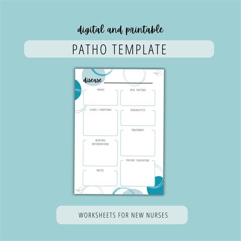 Disease Template For Nurses Patho Worksheet For Nursing Etsy