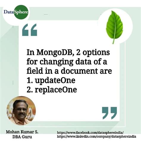 Mohan Kumar S On Linkedin Mongodb Oracle Sqlserver Dba Database Mohankumars Datasphere…
