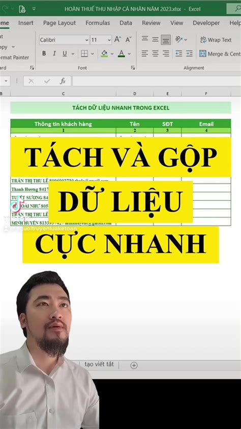 Tách Và Gộp Dữ Liệu CỰc Nhanh Learnontiktok Tinhocvanphong Excel