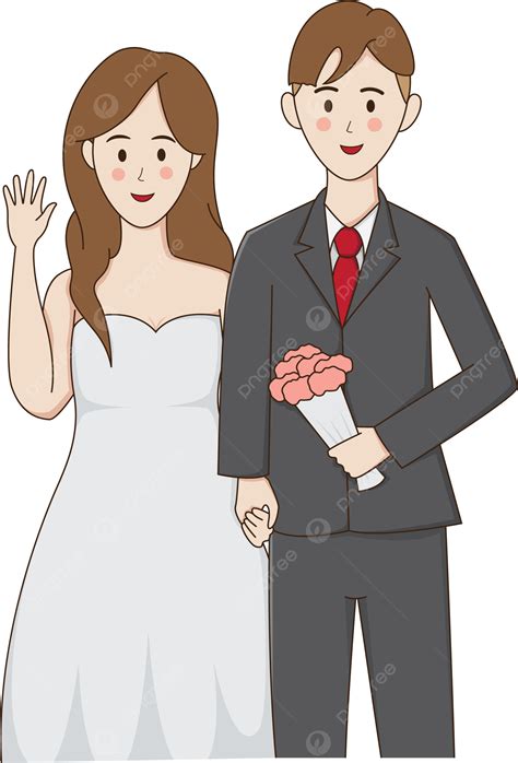 결혼식에서 만화 귀여운 신부와 신랑 혼례 신부 신랑 Png 일러스트 및 벡터 에 대한 무료 다운로드 Pngtree