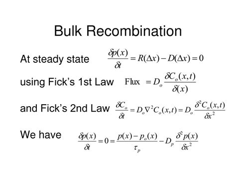 Ppt Recombination Depletion Region Bulk Radiative Auger And