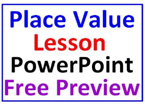 Place Value Lesson Free Powerpoint Preview Teaching Resources