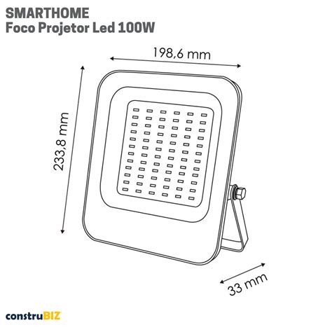 ILUMINAÇÃO Projetor Led Napoli 100W Iluminação Brilhante e Eficiente