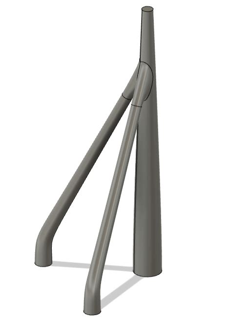 Solved Webbing To The Join Of Three Tapered Cylinders Autodesk Community