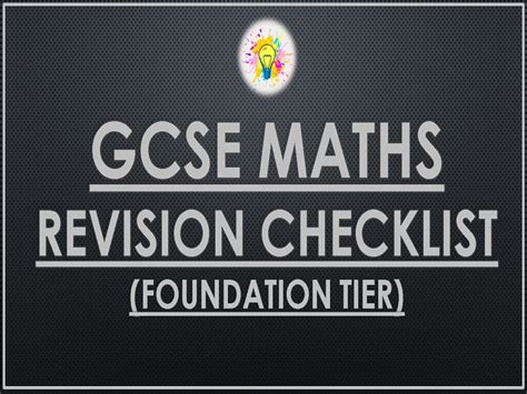 Gcse Maths Revision Checklist Aqa F Teaching Resources
