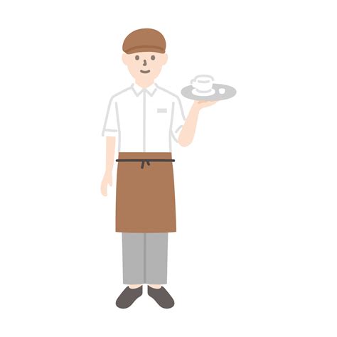 カフェ店員・ウェイターのイラスト｜フリーイラスト素材集 ソコスト