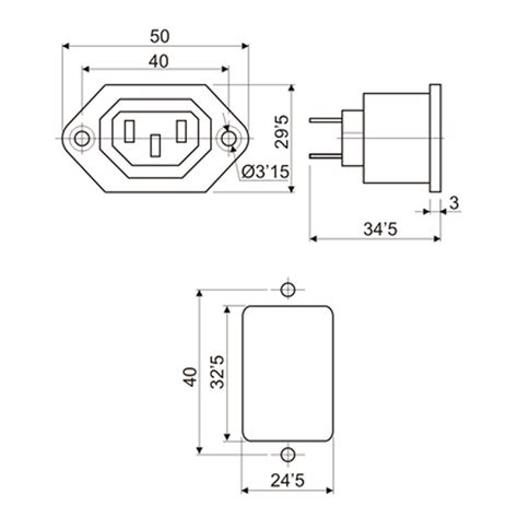 Conector Iec 320 C13 Chasis Conectores Electronica Cables Y Conectores Conectores Iec