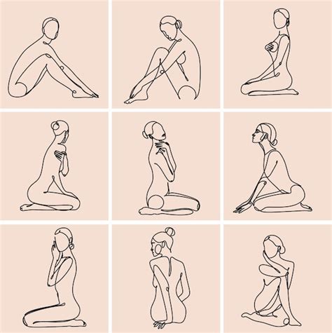 Minimal Woman Art One Line Art Naked Woman Wall Art Nude Print Naked
