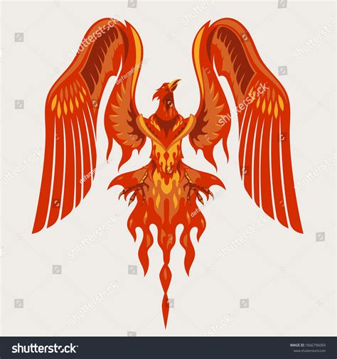 Red Phoenix Mascot Character Logo Design Stock Vektor Royaltyfri