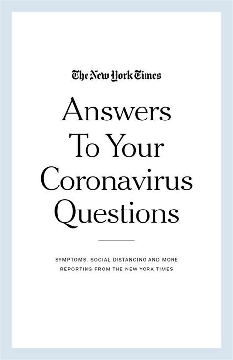 Free E Book Answers To Your Coronavirus Questions The New York Times