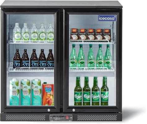Icecasa 36 W Beverage Refrigerators 2 Glass Door Back Bar