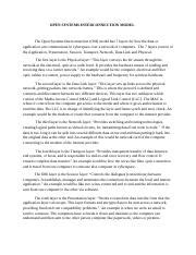 OPEN SYSTEMS INTERCONNECTION MODEL Docx OPEN SYSTEMS INTERCONNECTION