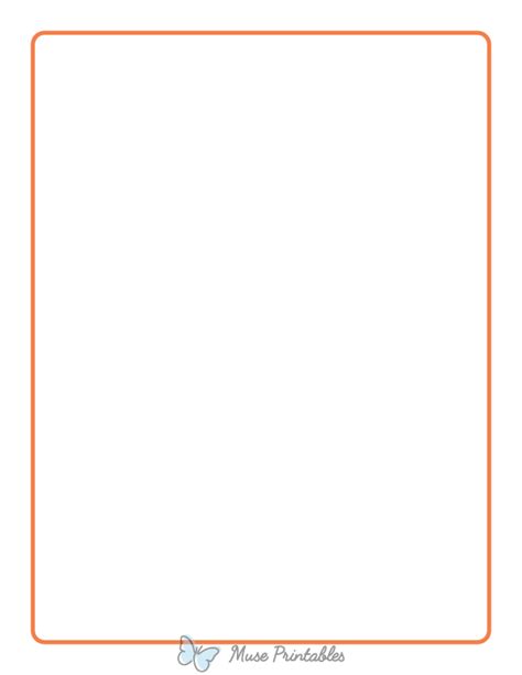 Printable Orange Rounded Thin Line Page Border