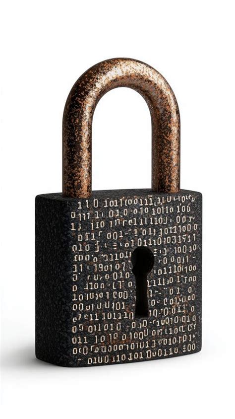 A Digital Padlock Featuring Binary Code Symbolizing Cybersecurity And The Protection Of