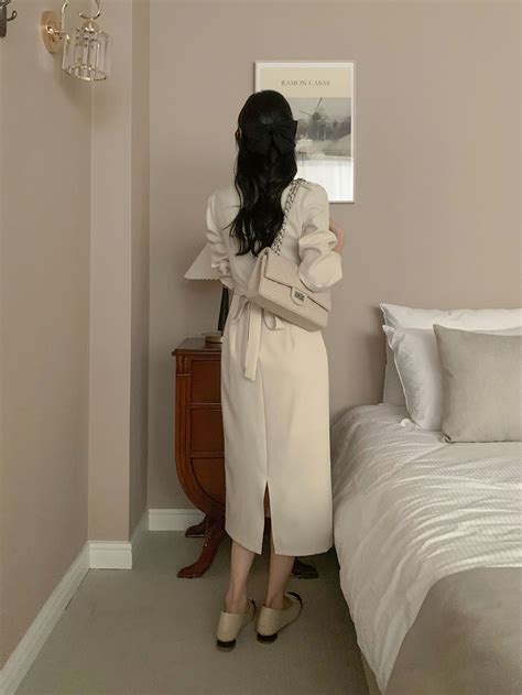 루엣 💐하객룩 Made 클레어 스퀘어넥 반팔 긴팔 핀턱 퍼프 허리끈 롱 H라인 원피스