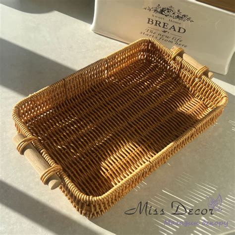 Таця з ротангу прямокутна мала