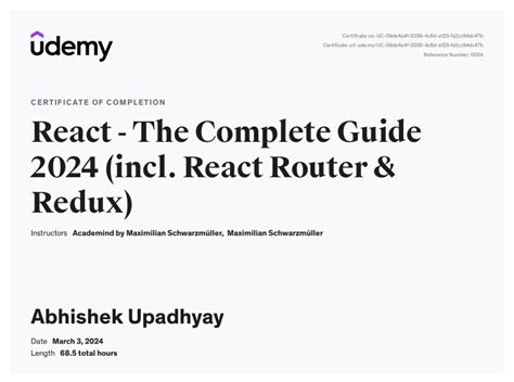Completion Of React Guide 2024 Abhishek Upadhyay Posted On The Topic