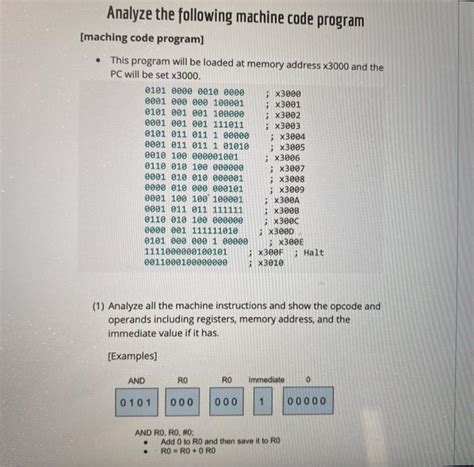 Analyze The Following Machine Code Program Maching
