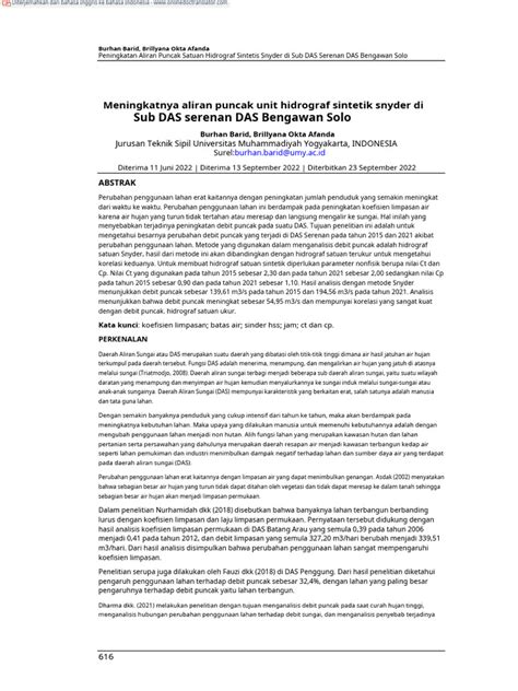 Increasing Peak Flow Of Snyder Synthetic Hydrograph Units In The En Id Pdf