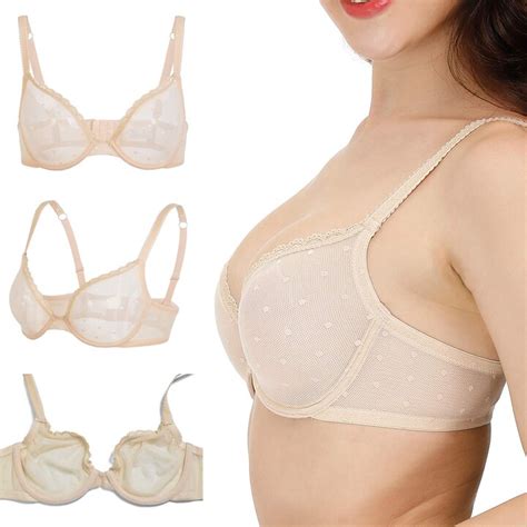 Pazo Womens See Through Unlined Sheer Mesh Plus Size Balconette Sexy