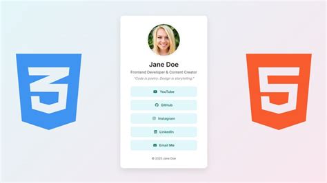 create your own link in bio website with html and css