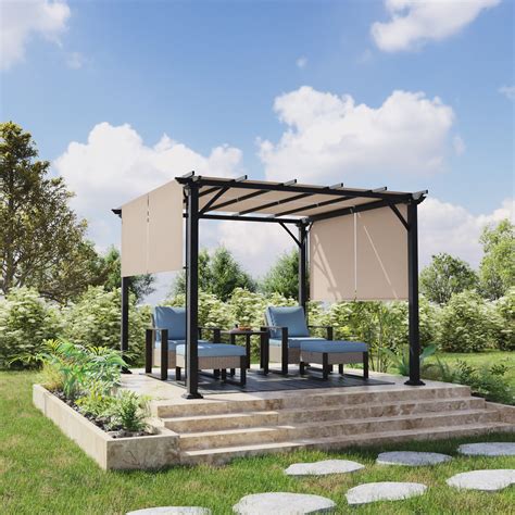 Joyside 10 Ft W X 10 Ft D Metal Pergola With Canopy Reviews Wayfair