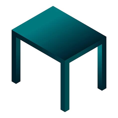 Icono de mesa negra isométrica de icono de vector de mesa negra para