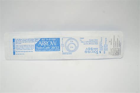 Arrow Iv 01100 Twin Cath 2022 Multiple Lumern Peripheral Cath 22ga X 10ga