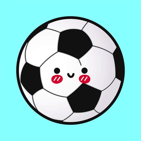 lindo balón de fútbol divertido icono de ilustración de personaje