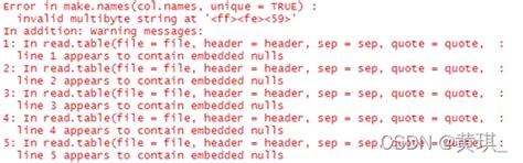 解决r语言报错：error In Makenamescolnames Unique True ：文件编码不一致的问题 Csdn博客