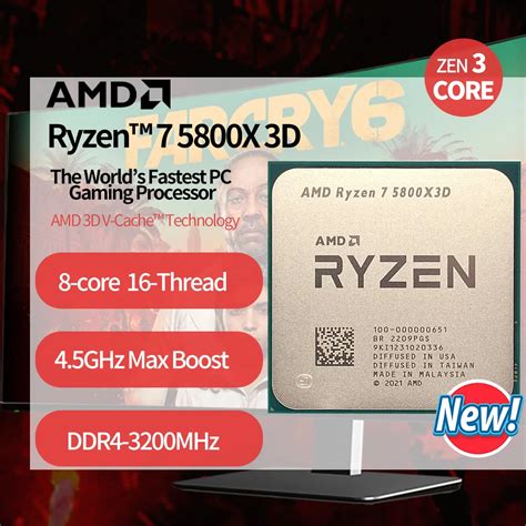 Amd Ryzen 7 5800x3d R7 5800x3d 3 4 Ghz 8 Core Processador Cpu De 16 Linhas 7nm L3 96m 100