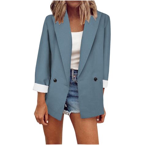Ddapj Pyju Blazers For Women Business Casualsolid Color Blazer