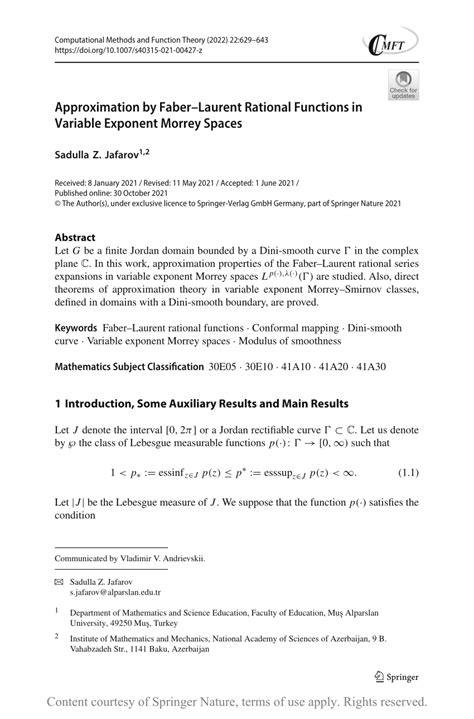 Approximation By Faberlaurent Rational Functions In Variable Exponent