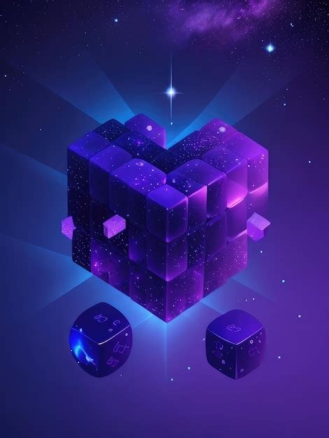 Premium Ai Image Purple Tiny Cubes Abstract Background