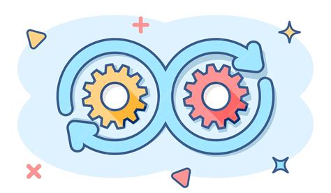 Premium Vector Development Icon In Comic Style Devops Vector Cartoon