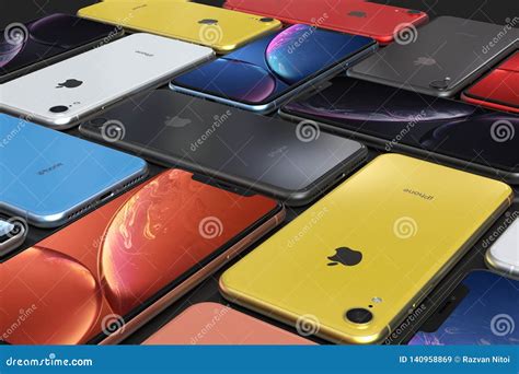 Apple Iphone Xr All Colours Mosaic Arrangement Original Wallpaper Editorial Stock Image