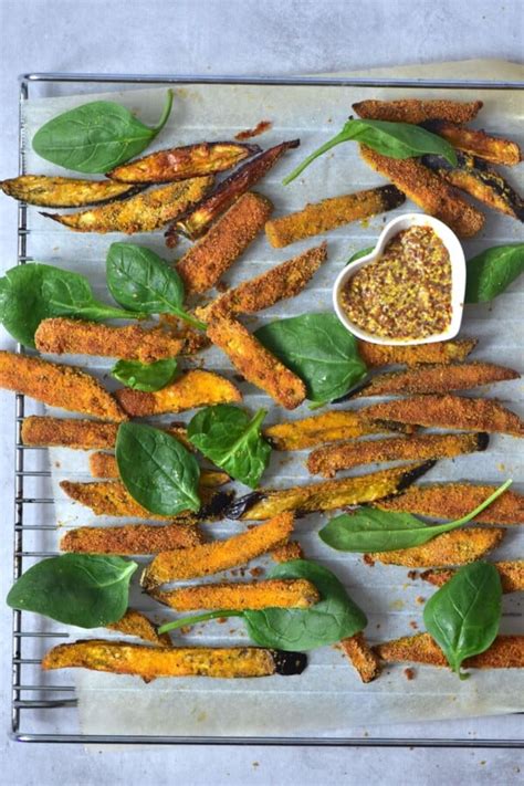 Crispy Baked Eggplant Fries Breaded Eggplant Alphafoodie