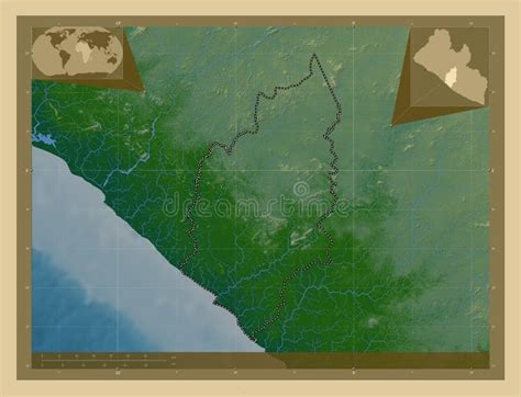 River Cess Liberia Physical Major Cities Stock Illustration