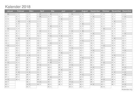 Kalender 2018 Zum Ausdrucken