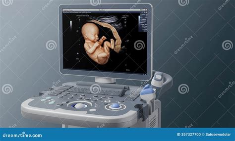 Ultrasound Image Shows Fetus In Utero Development Stock Illustration Illustration Of Procedure