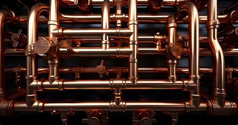 Premium Ai Image Copper Pipe Tubes In A Copper Boiler Plumbing Pipework