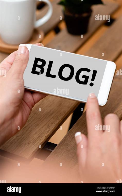 Writing Displaying Text Blog Word Written On Regularly Updated Website Web Page Run By